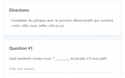 French demonstrative pronouns: worksheets and exercises