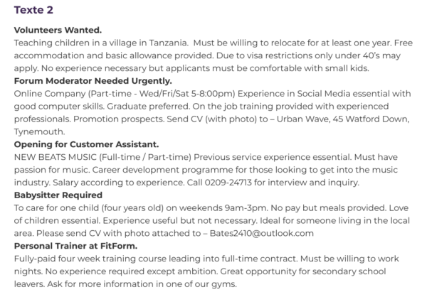 IELTS General Reading Practice Test: Example Of Exercises